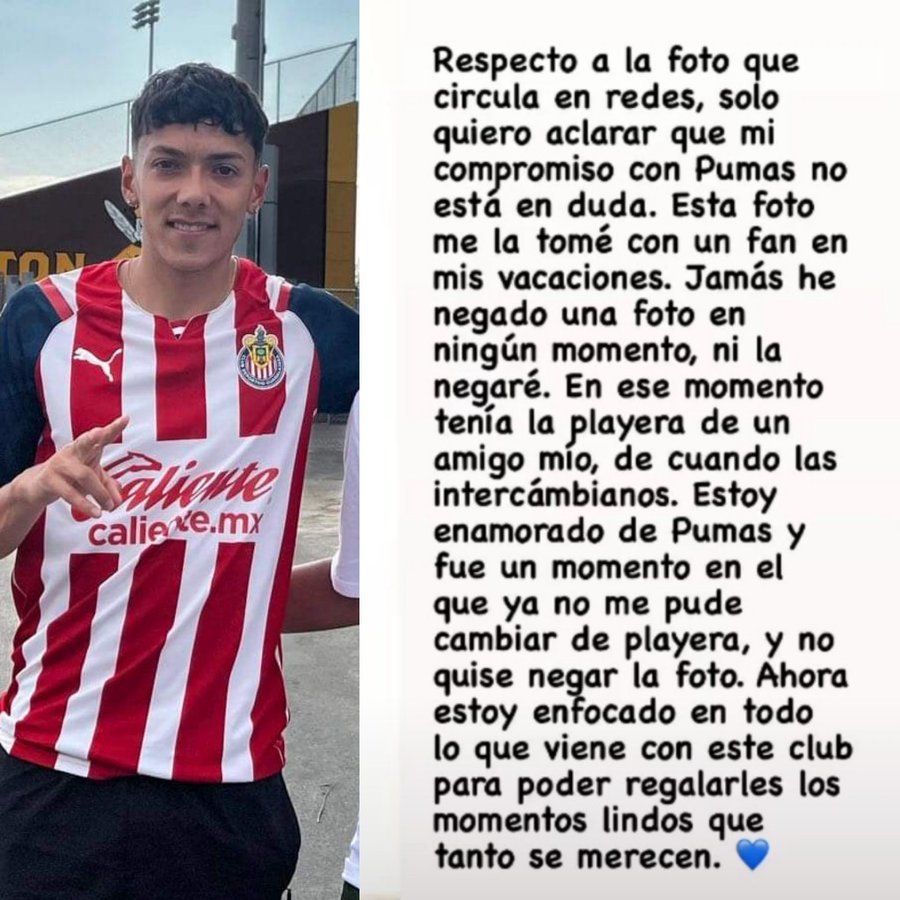 Jorge Ruvalcaba manda mensaje a afición de Pumas tras posar con jersey ...