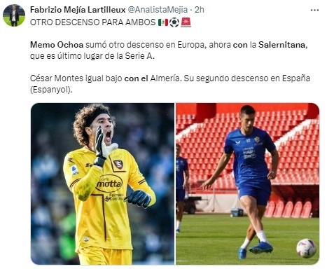 Serie A 2024Memo Ochoa y Salernitana descienden a la Serie B italiana y ...