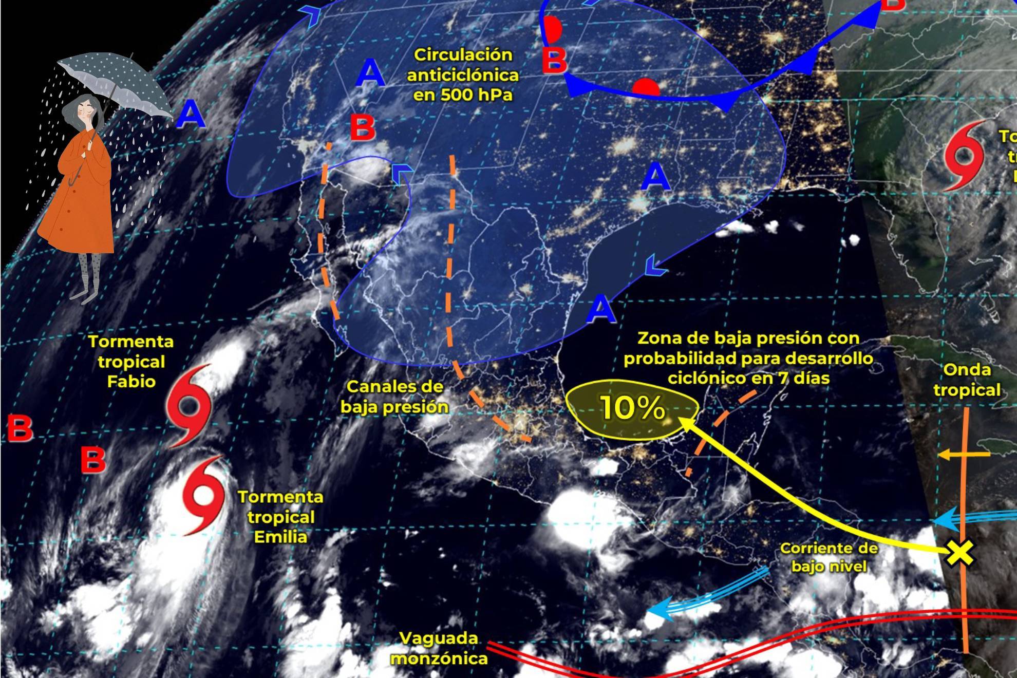 Tormenta tropical Emilia y Fabio: trayectoria, últimos avisos y qué ...