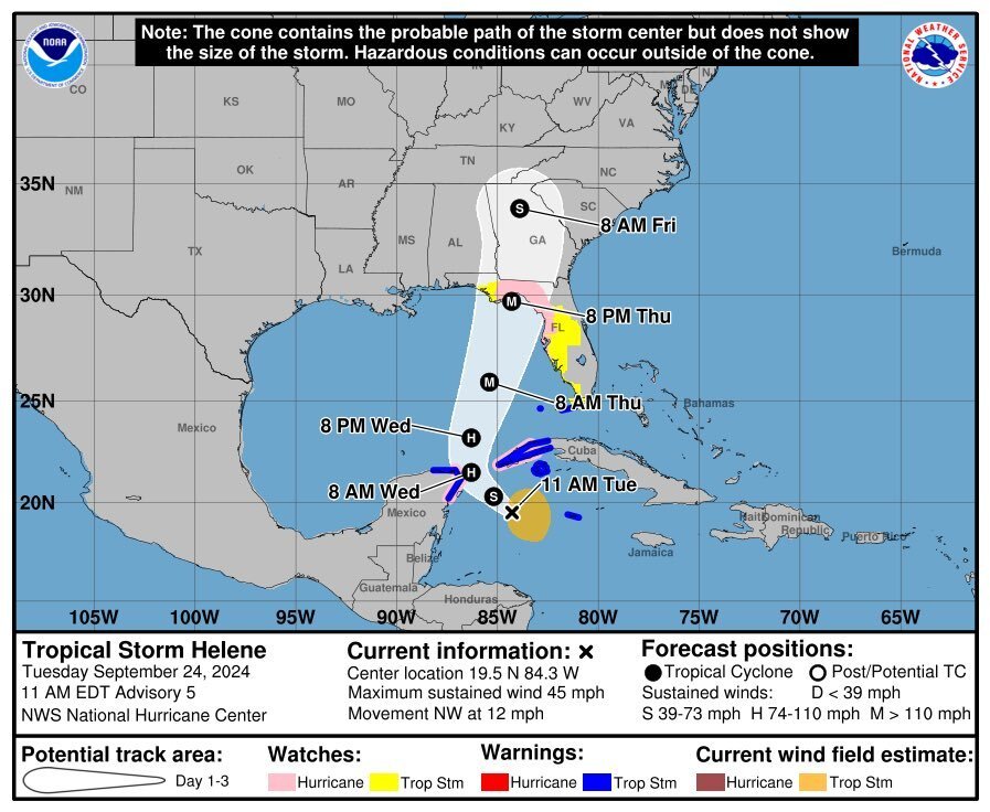 Trayectoria Tormenta Tropical Helene: últimas noticias y qué estados afectará hoy 24 de ...