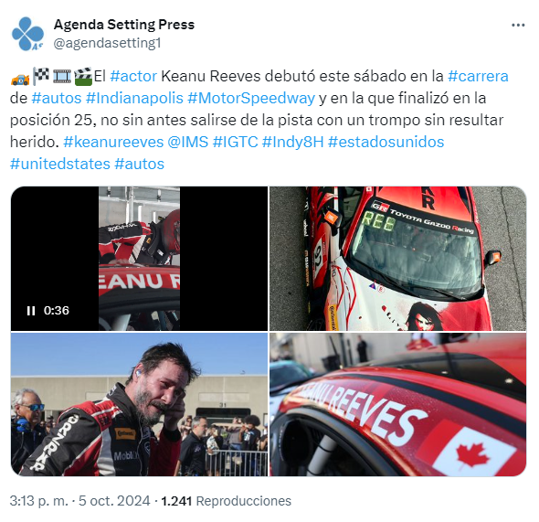 Keanu Reeves casi se estrella durante debut en carrera del Pro Auto ...