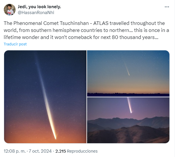 ¿Cómo ver el Cometa del Siglo Tsuchinshan-ATLAS? Cuándo y a qué hora mirar en México | MARCA México