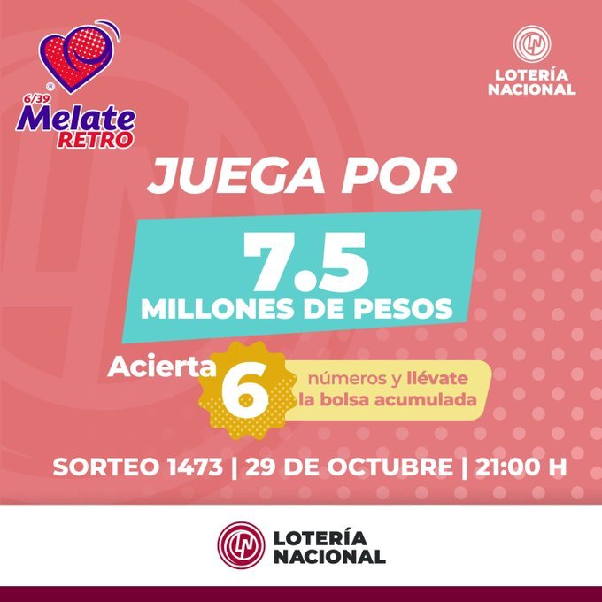 Resultados del Melate Retro hoy: números ganadores sorteo 1473 del ...