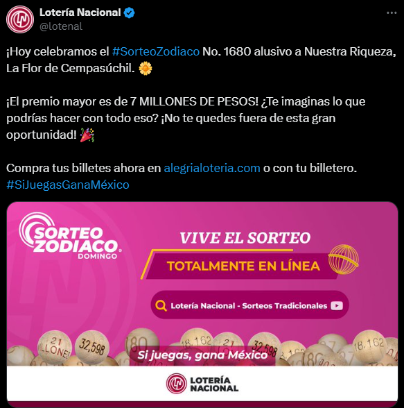 Resultados Lotería Nacional domingo 3 de noviembre 2024: lista Sorteo Zodiaco 1680 | MARCA México