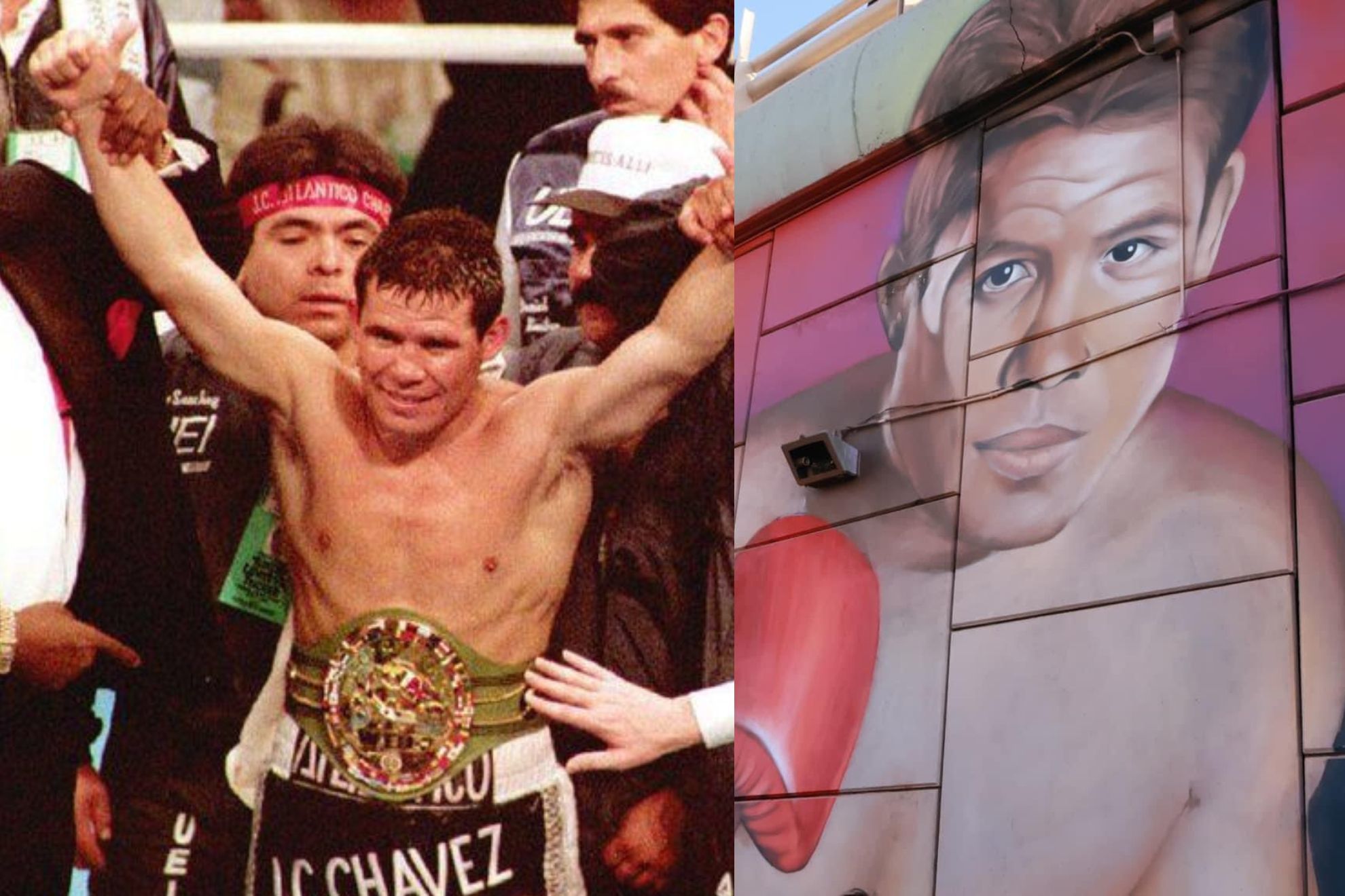 El monumental mural de Julio César Chávez que abarca un puente no está ...