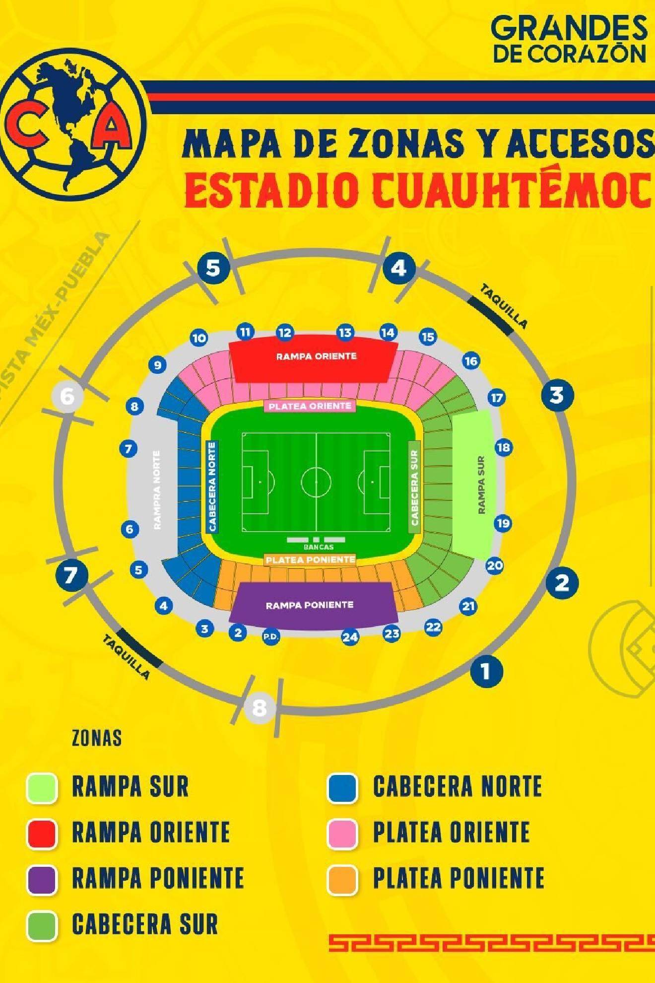 Liga MX 2025: Zonas Estadio Cuauhtémoc: mapa y cuál es la mejor vista ...