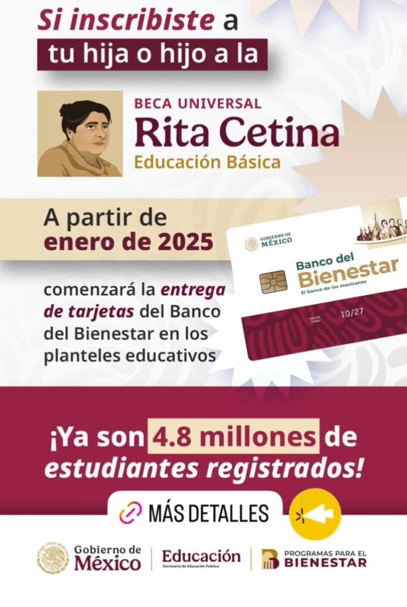 Beca Rita Cetina: Anuncian fecha para la entrega de tarjetas a alumnos ...