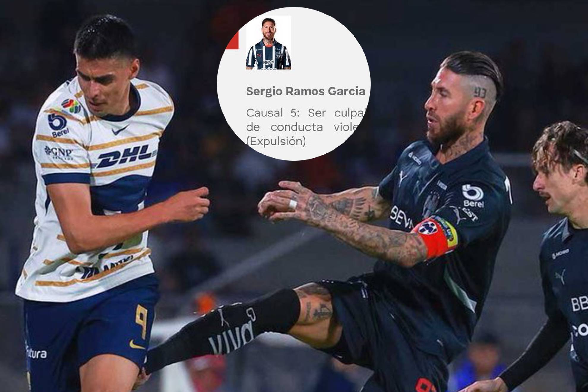 Liga MX 2025: Sergio Ramos recibe castigo por la expulsión en el Pumas vs Rayados, no se pierde ...