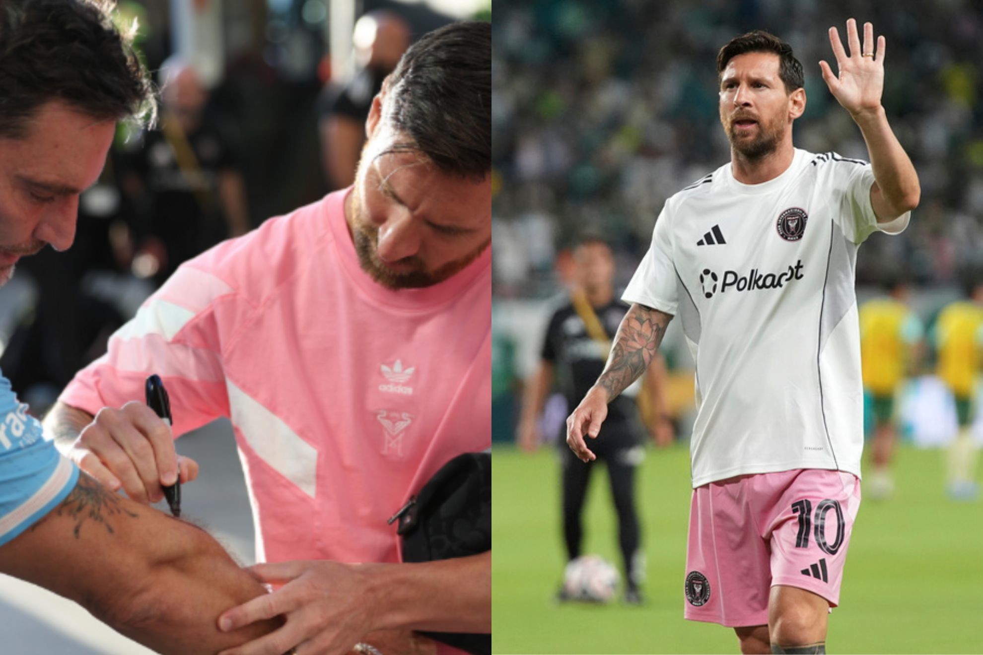Julián Gil cumple sueño de conocer a Messi, le firma el brazo y se lo ...