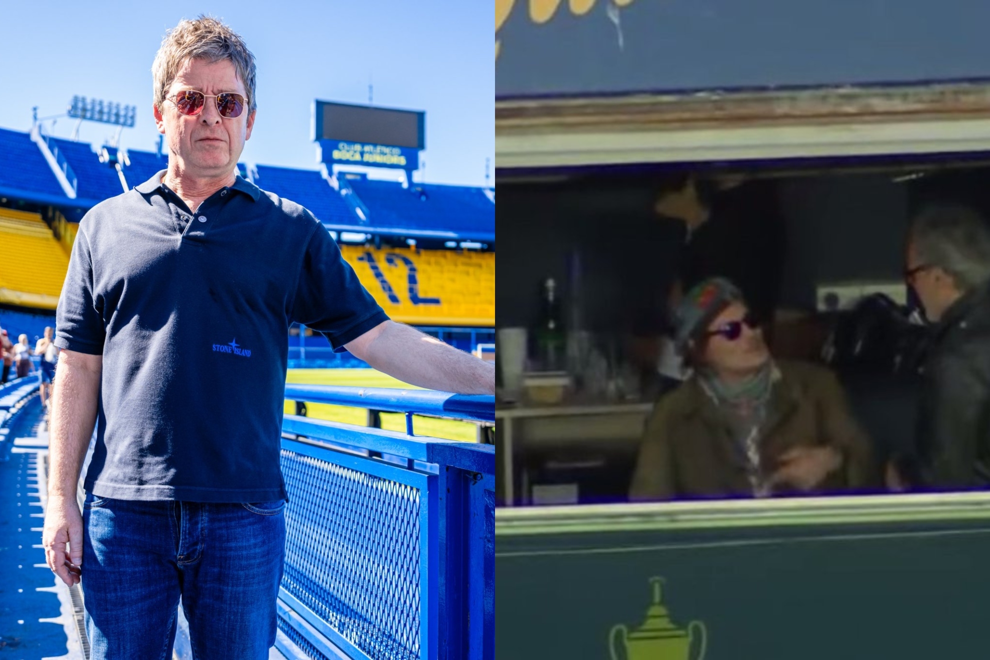 Johnny Depp attends a Boca Juniors match in the Argentine League and ...